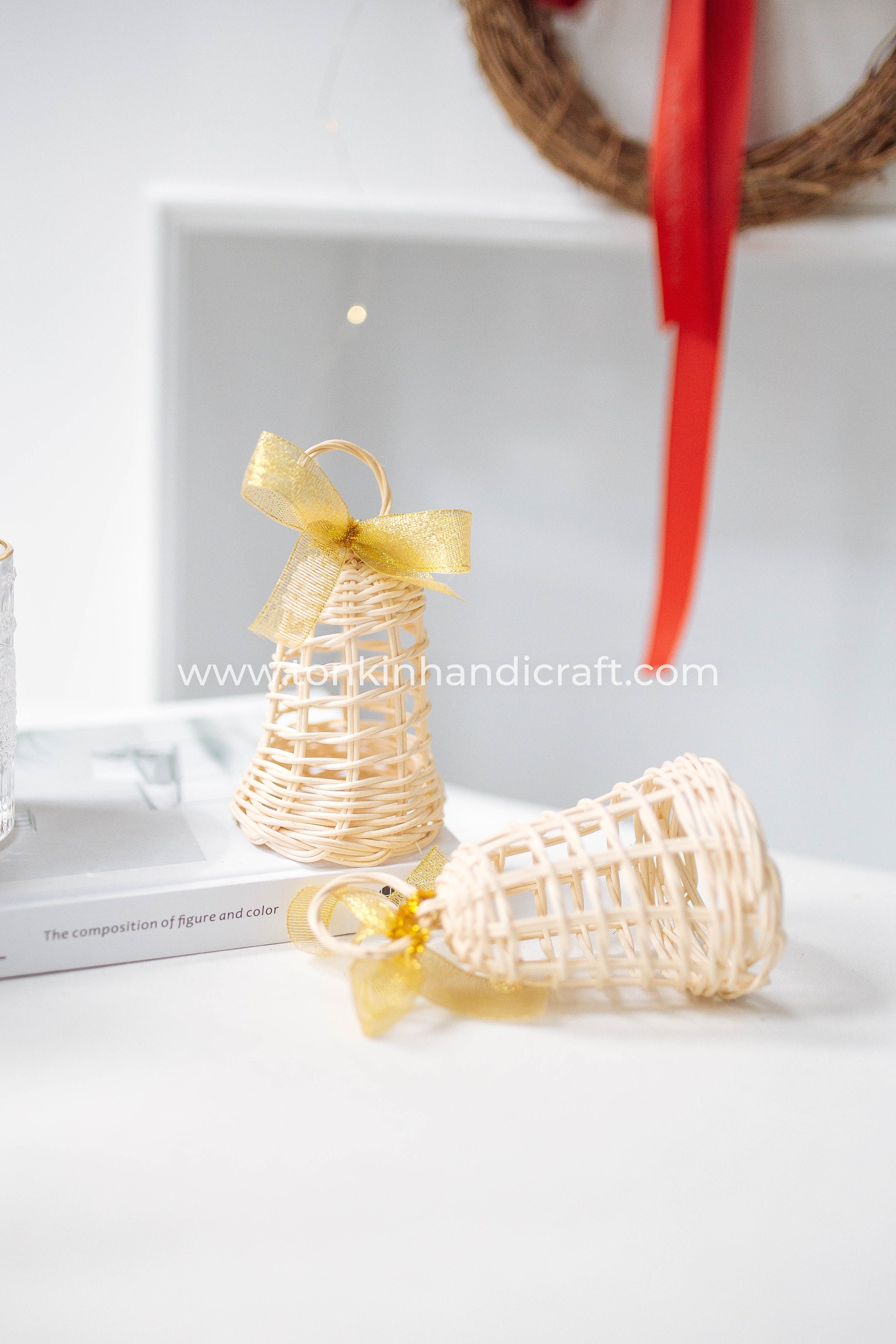 Wicker Bell Rattan Christmas Wicker Bell Tree Hanging Bell - Etsy