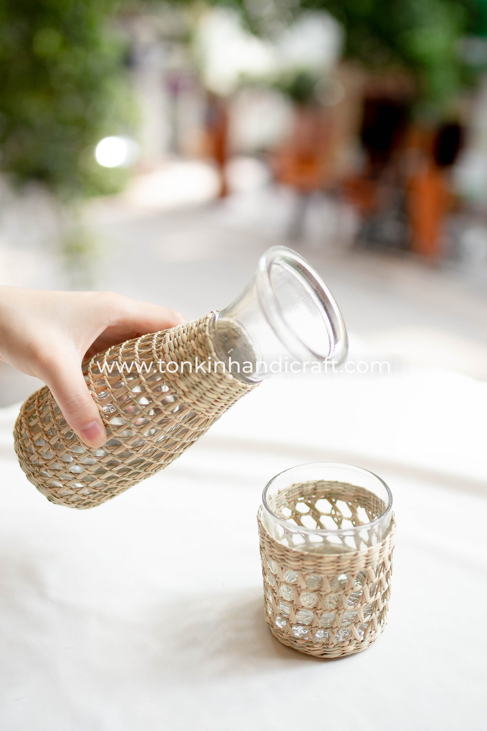 Bistro Carafes Seagrass-wrapped Pitcher Round Juice Jug | Etsy