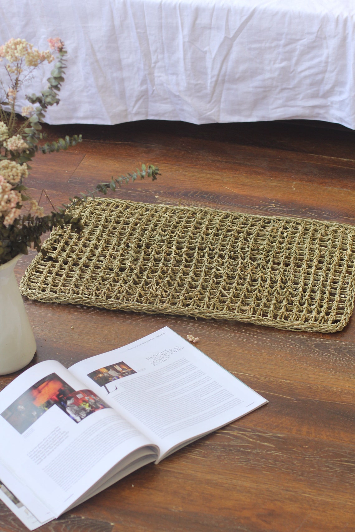 Hand Woven Natural Rectangle Door Mat Natural Weave Wicker | Etsy