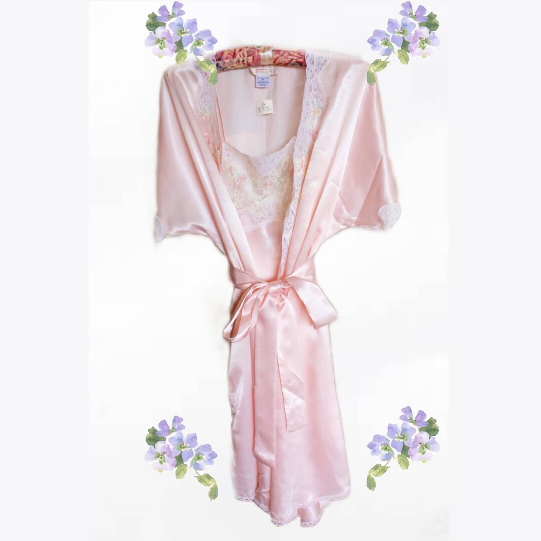 1980s Vintage Dead Stock Lingerie 2 Piece Robe and Slip Large - Etsy