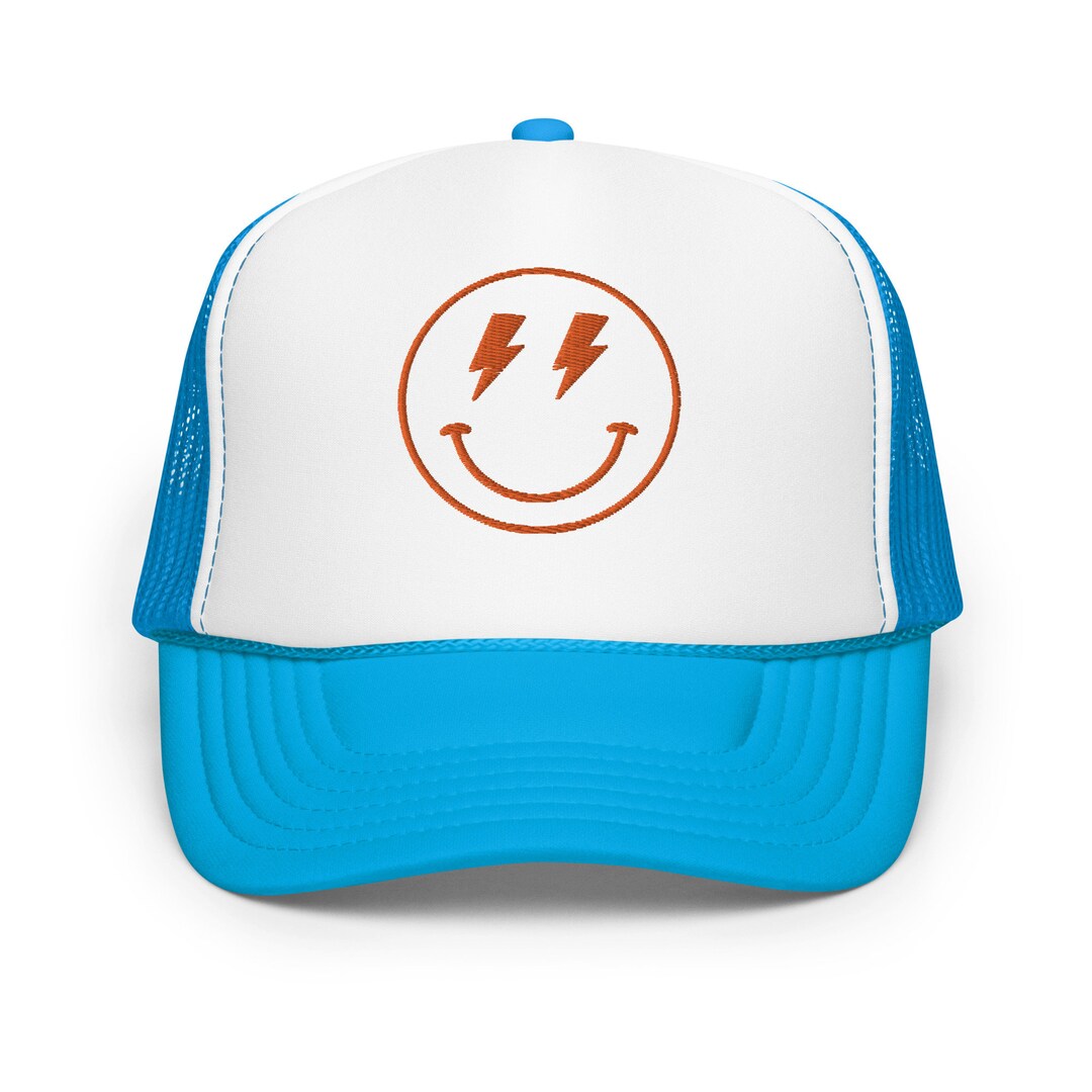 Lightning Smile Face Trucker Hat - Etsy