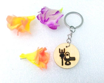 Wooden key chain | Etsy