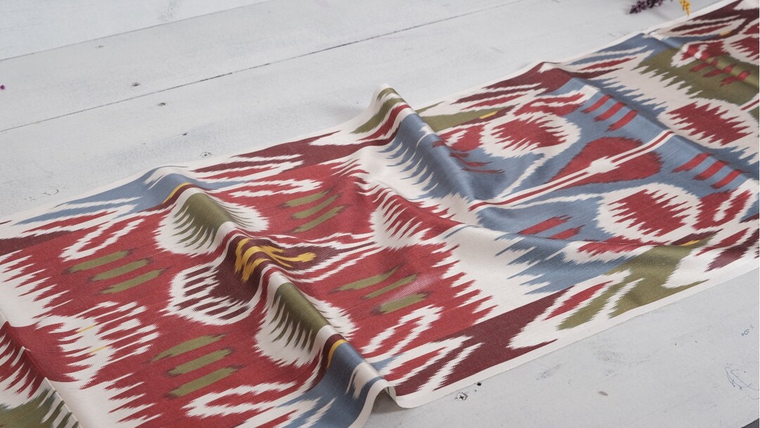 Ancient Ikat Loom Fabric Pattern Colourful Interior Material Ikat ...