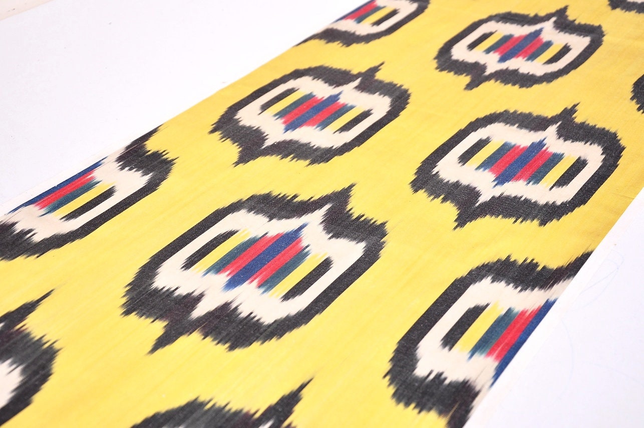 Yellow Ikat Fabric Silk Ikat Fabric Handmade Ikat Fabric - Etsy