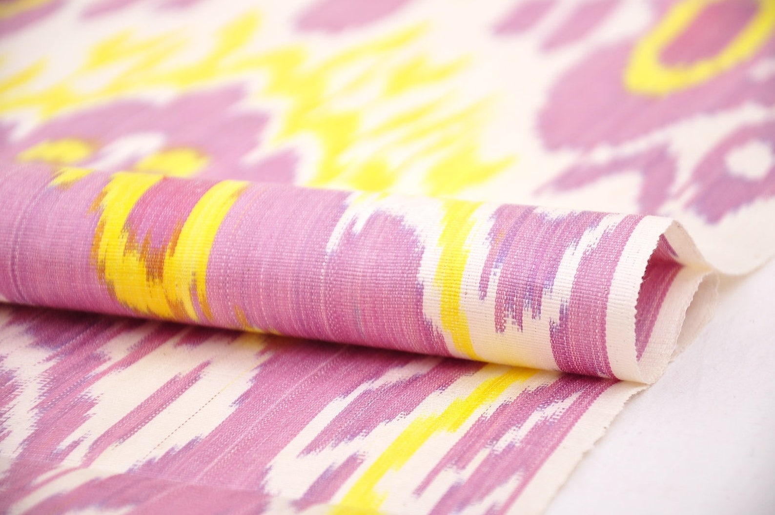 Pink Silk Ikat Fabric by the Yard Upholstery Fabric Buy | Etsy