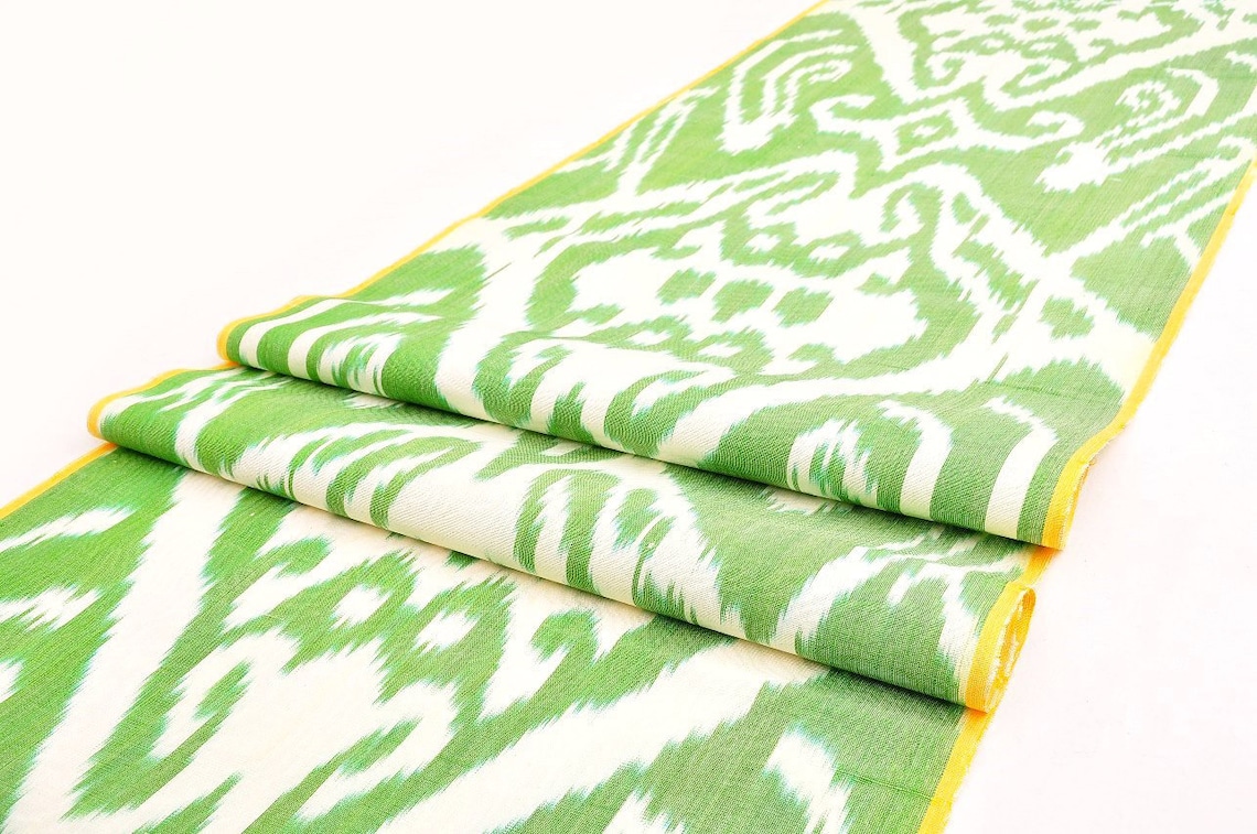 20 inches green ikat fabric by the meter green ikat | Etsy