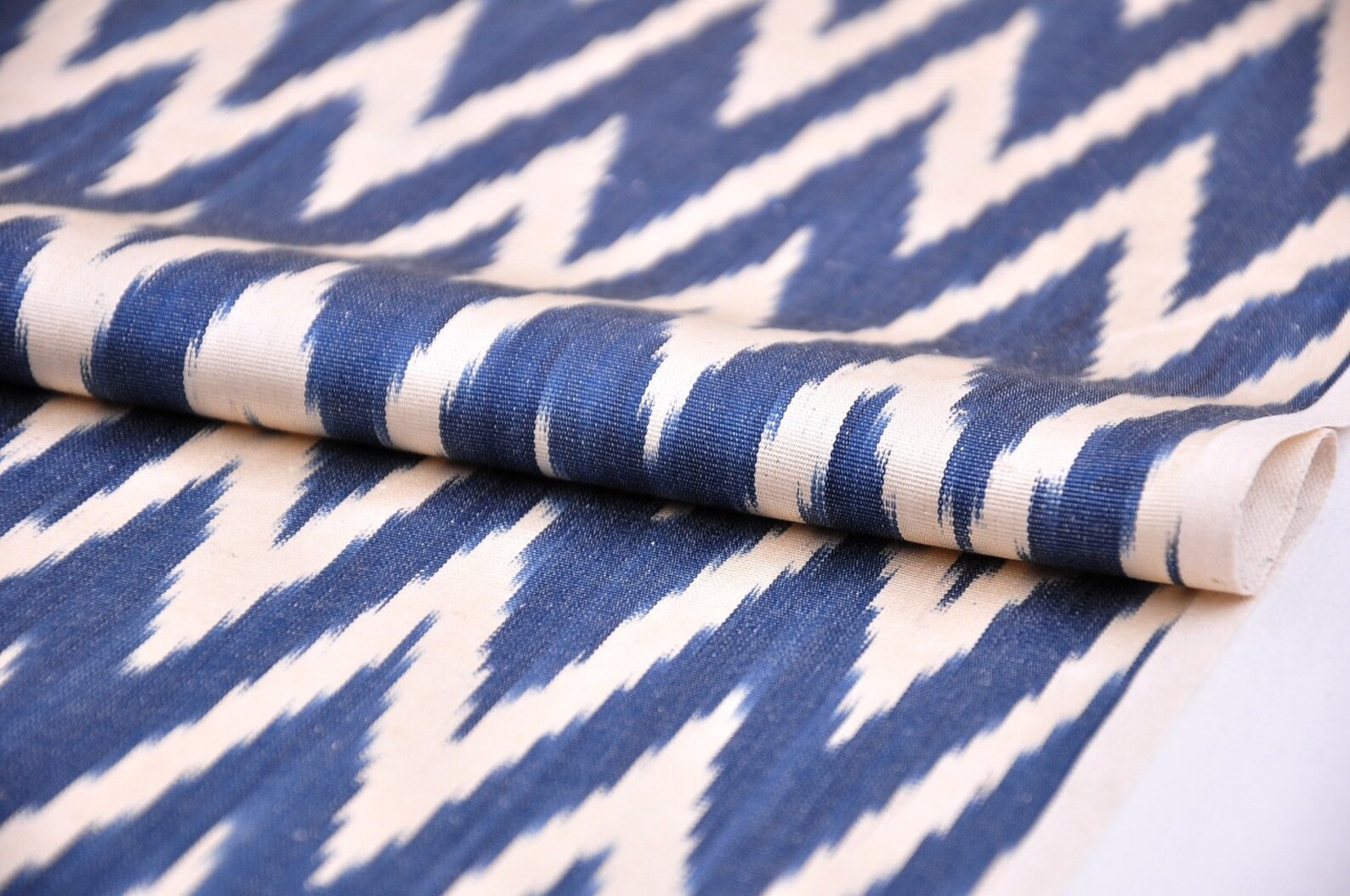Dark Blue Chevron Ikat Fabric Ikat Fabric by the Yard - Etsy