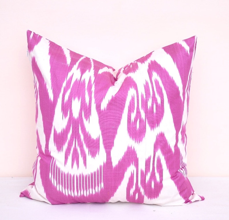 Hot pink ikat pillow Ikat cushion Designer ikat pillow | Etsy