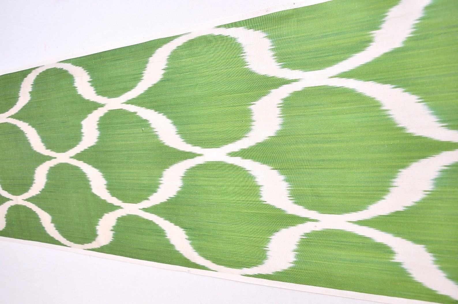 Green Ikat Fabric by the Yard Upholstery Handwoven Fabric | Etsy