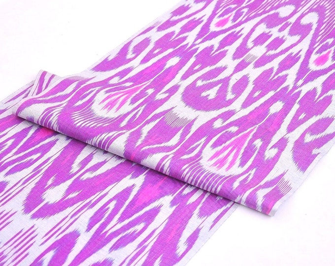 Multi Color Ikat Fabric by the Yard, Uzbek Ikat Fabric, Organic Ikat ...