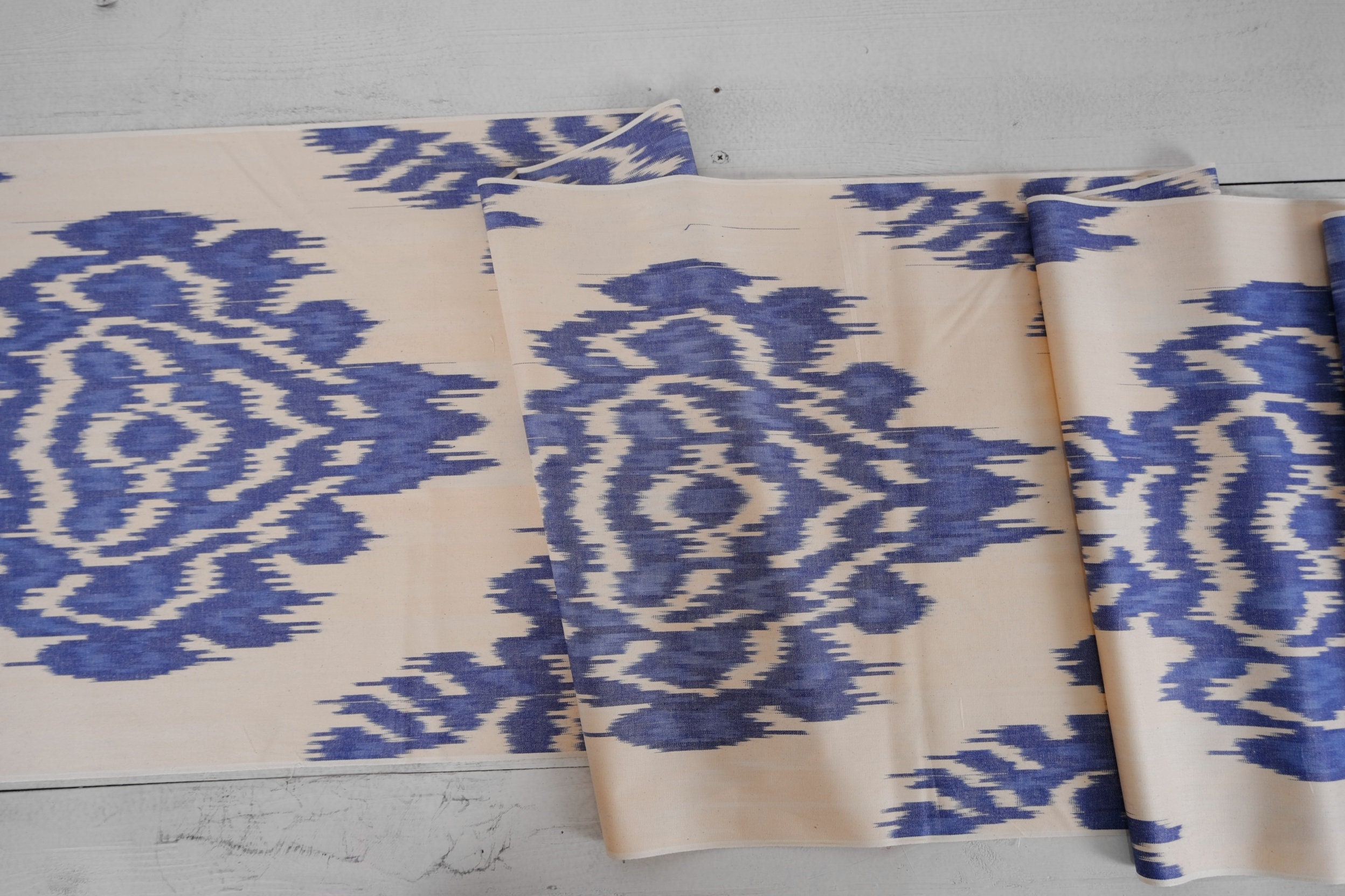 Blue Ikat Fabric Ikat Cotton Ikat Fabric Upholstery Fabric - Etsy