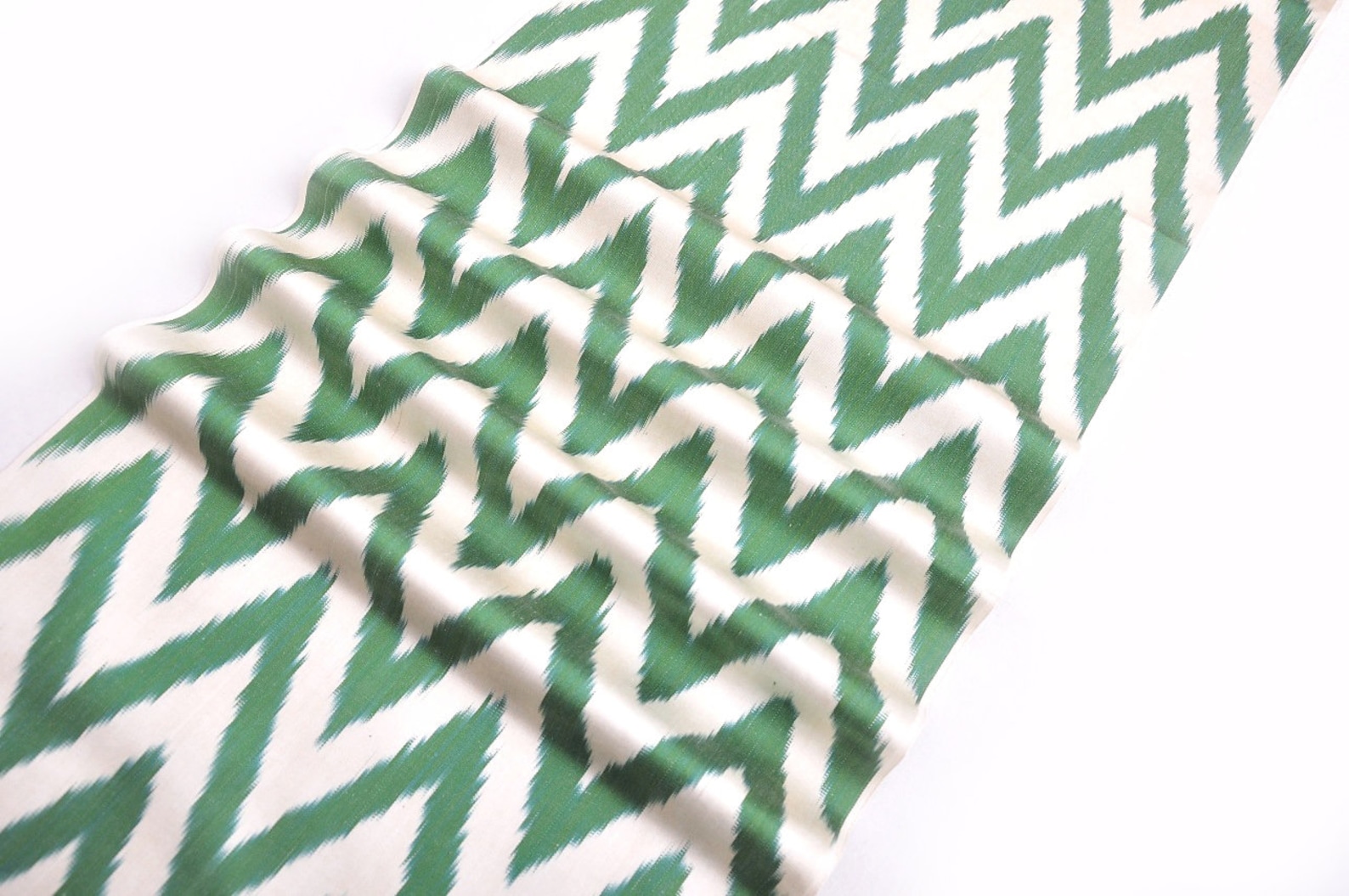 Green Chevron Ikat Fabric Silk Ikat Fabric Handmade Ikat - Etsy