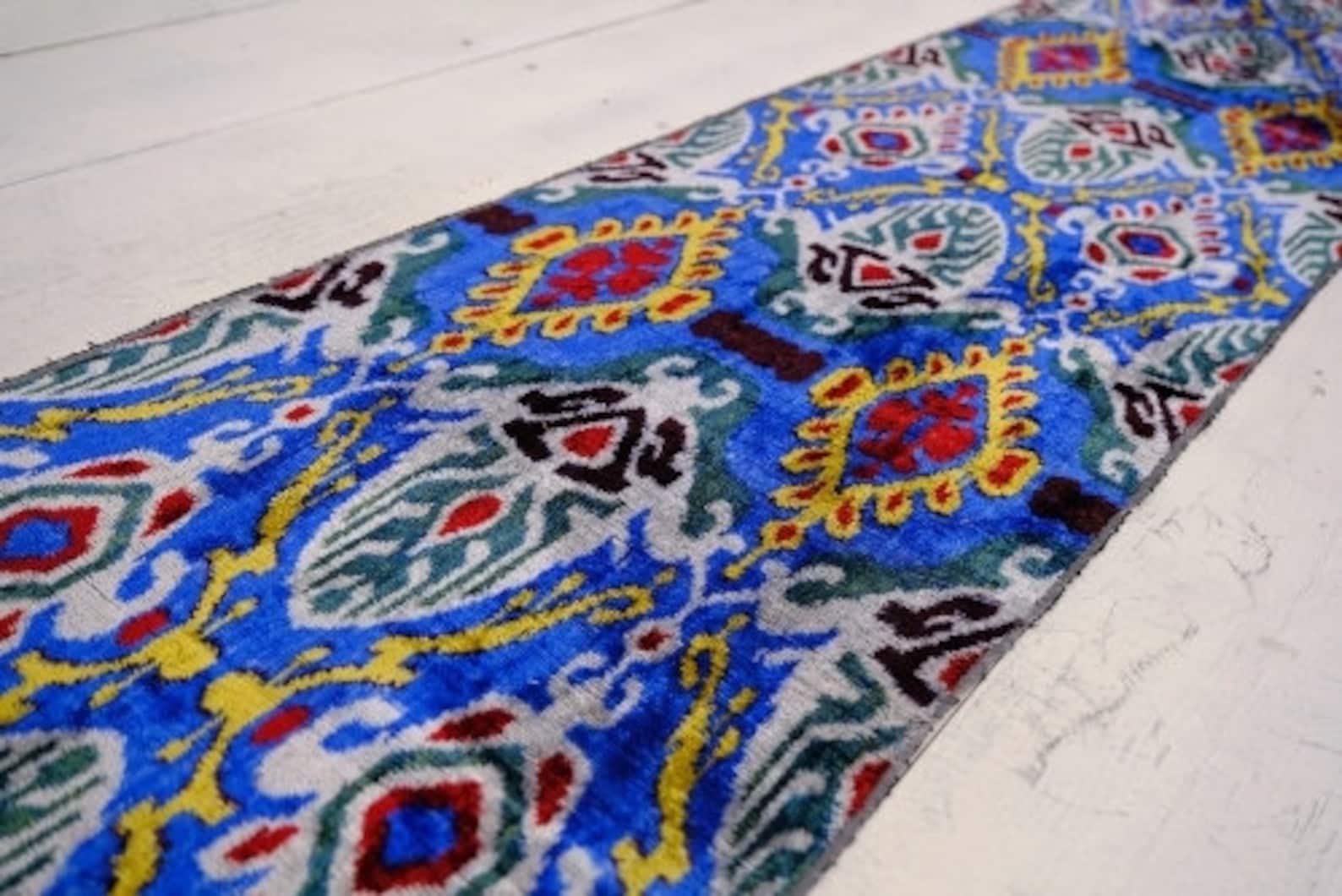 Cobalt Blue Upholstery Fabric Blue Velvet Fabric Velvet Ikat - Etsy
