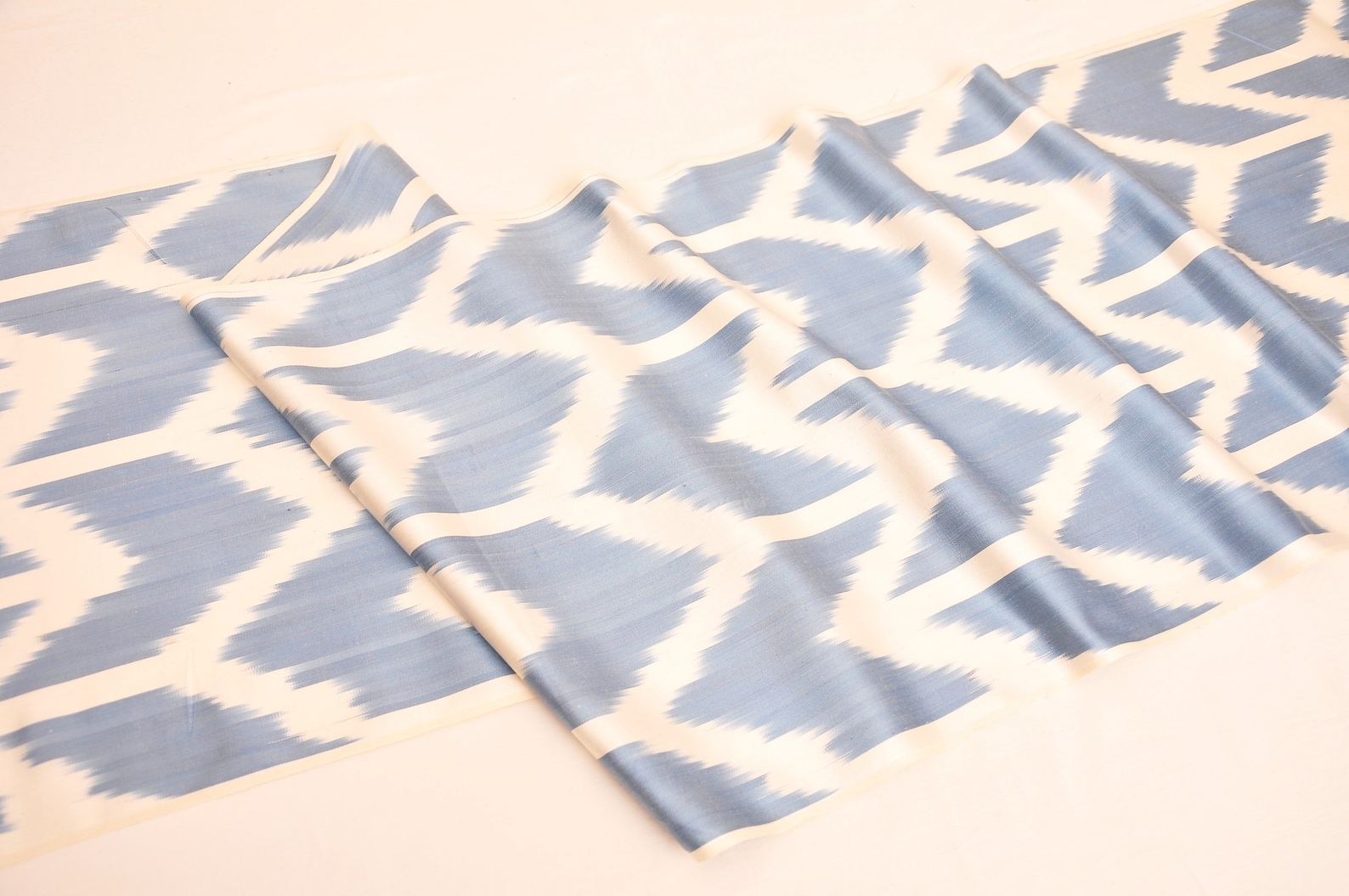 Light Blue Ikat Fabric by the Meter Upholstery Handwoven - Etsy