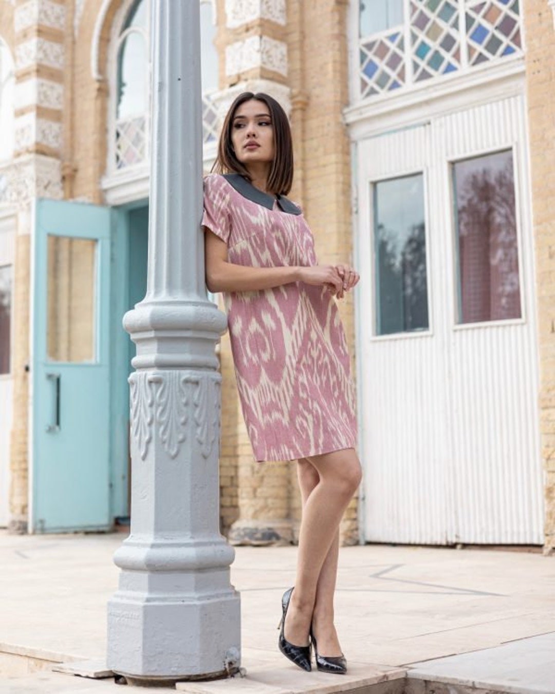 Handmade Ikat Dress, Pink Ikat Dress, Summer Ikat Dress, Ikat Dress ...