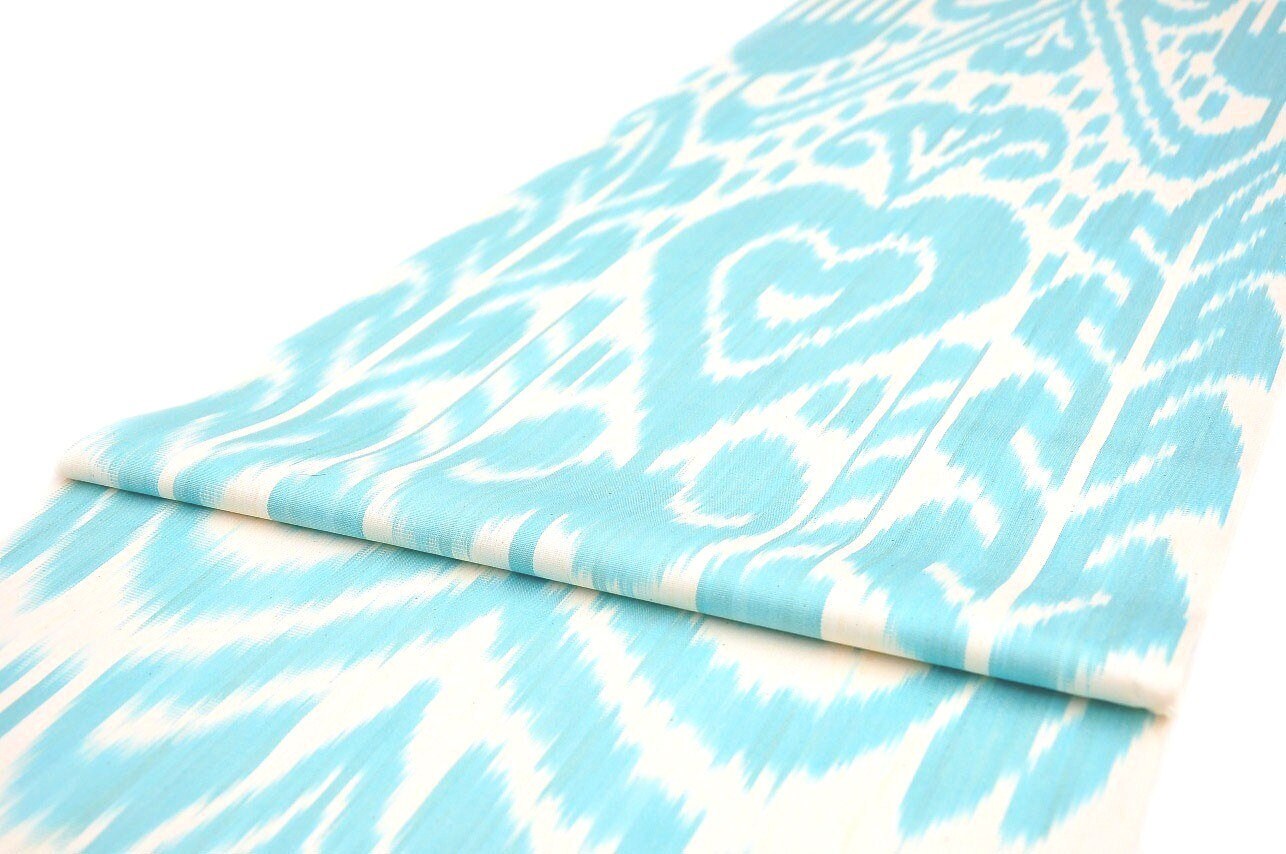 Aqua Ikat Fabric Cotton Ikat Fabric by the Yard Upholstery - Etsy