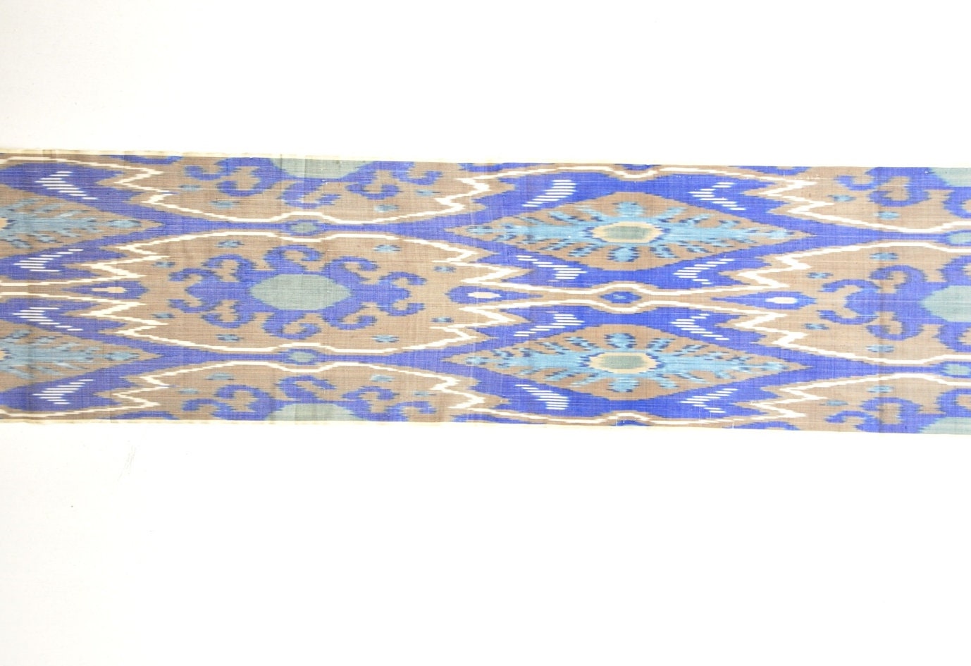 Blue Ikat Fabric by the Yard Upholstery Handwoven Handloom - Etsy