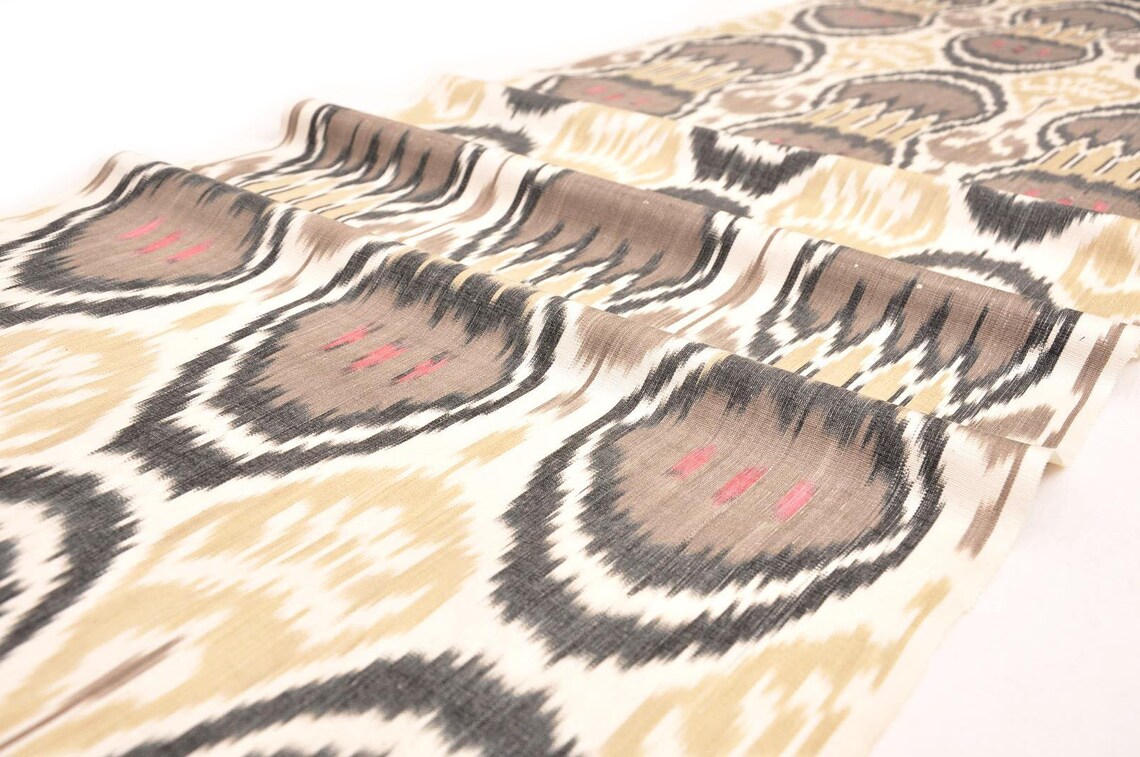 Brown Silk Ikat Fabric Hand Woven Fabric Silk Ikat Fabric | Etsy