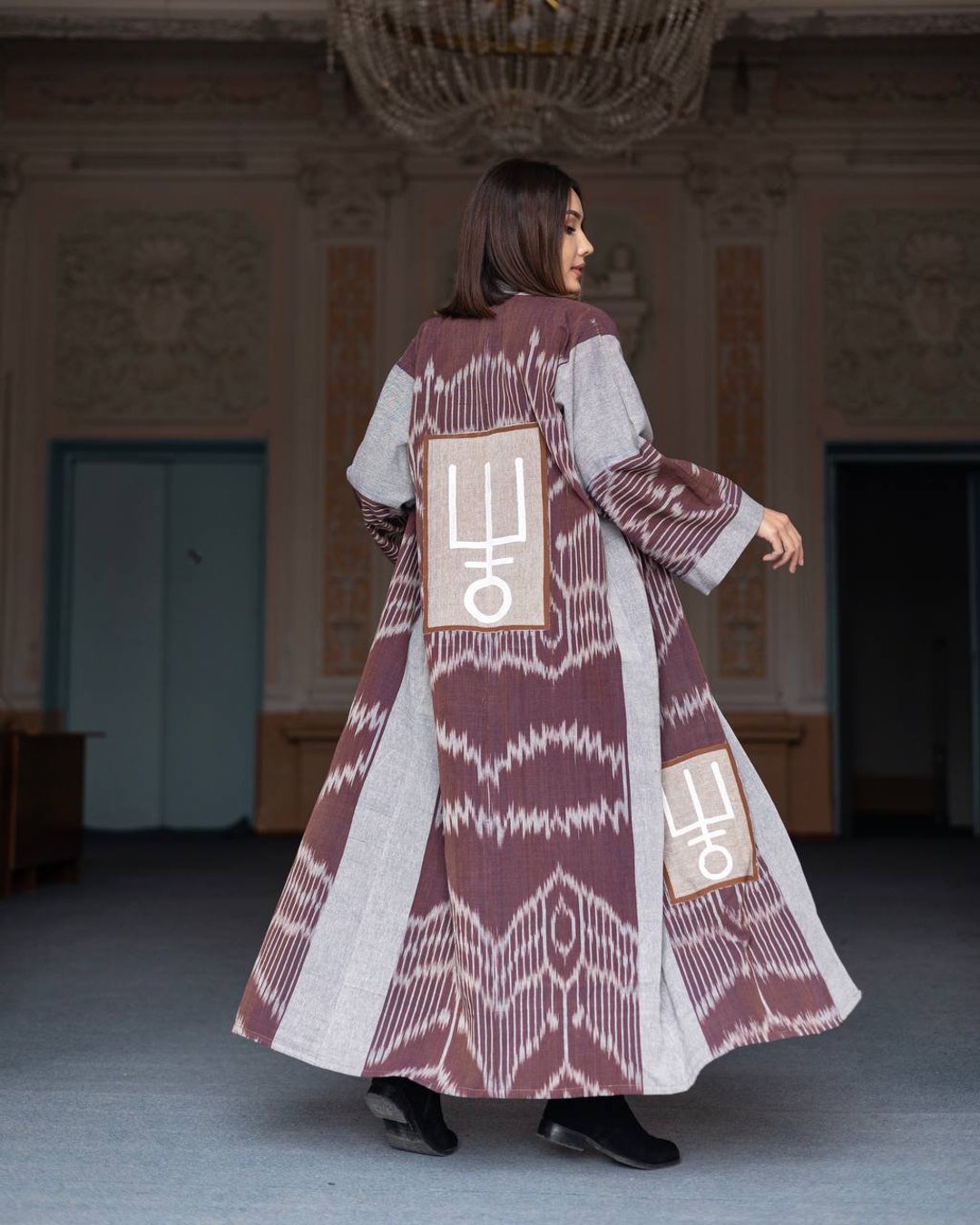 Organic Cotton Ikat Kaftan, 100% Cotton Material Dress, Handmade Kaftan ...