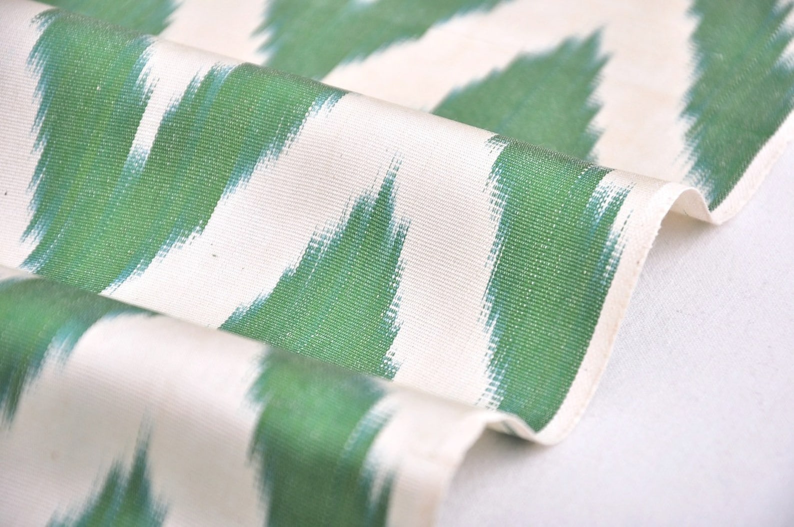 Green Chevron Ikat Fabric Silk Ikat Fabric Handmade Ikat - Etsy