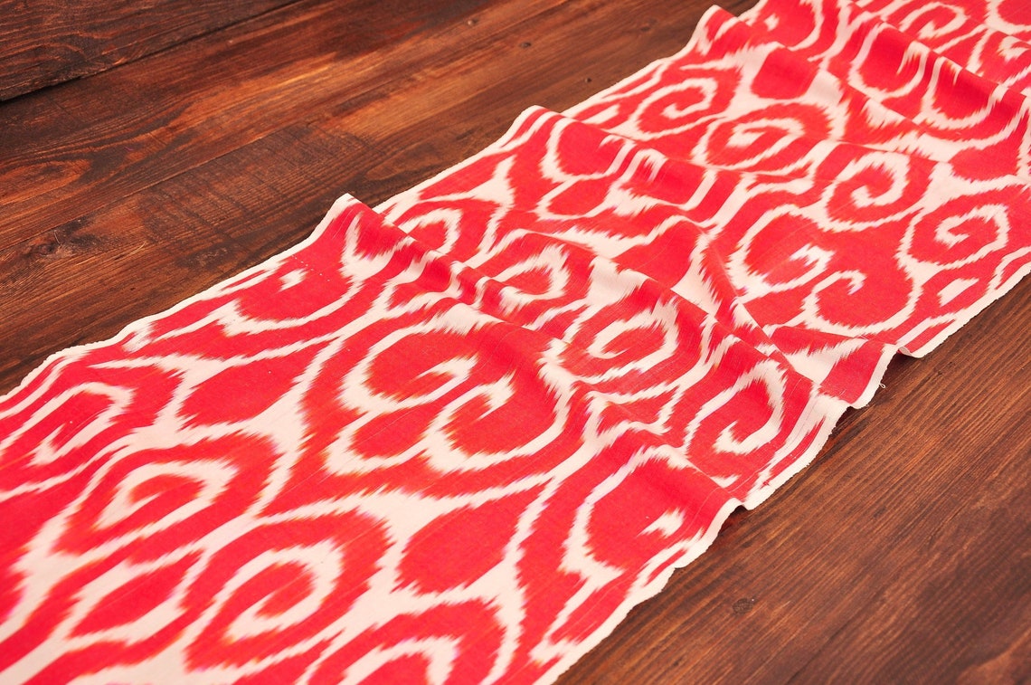 Red Silk Ikat Fabric by Metres Red Silk Upholstery Wholesale - Etsy