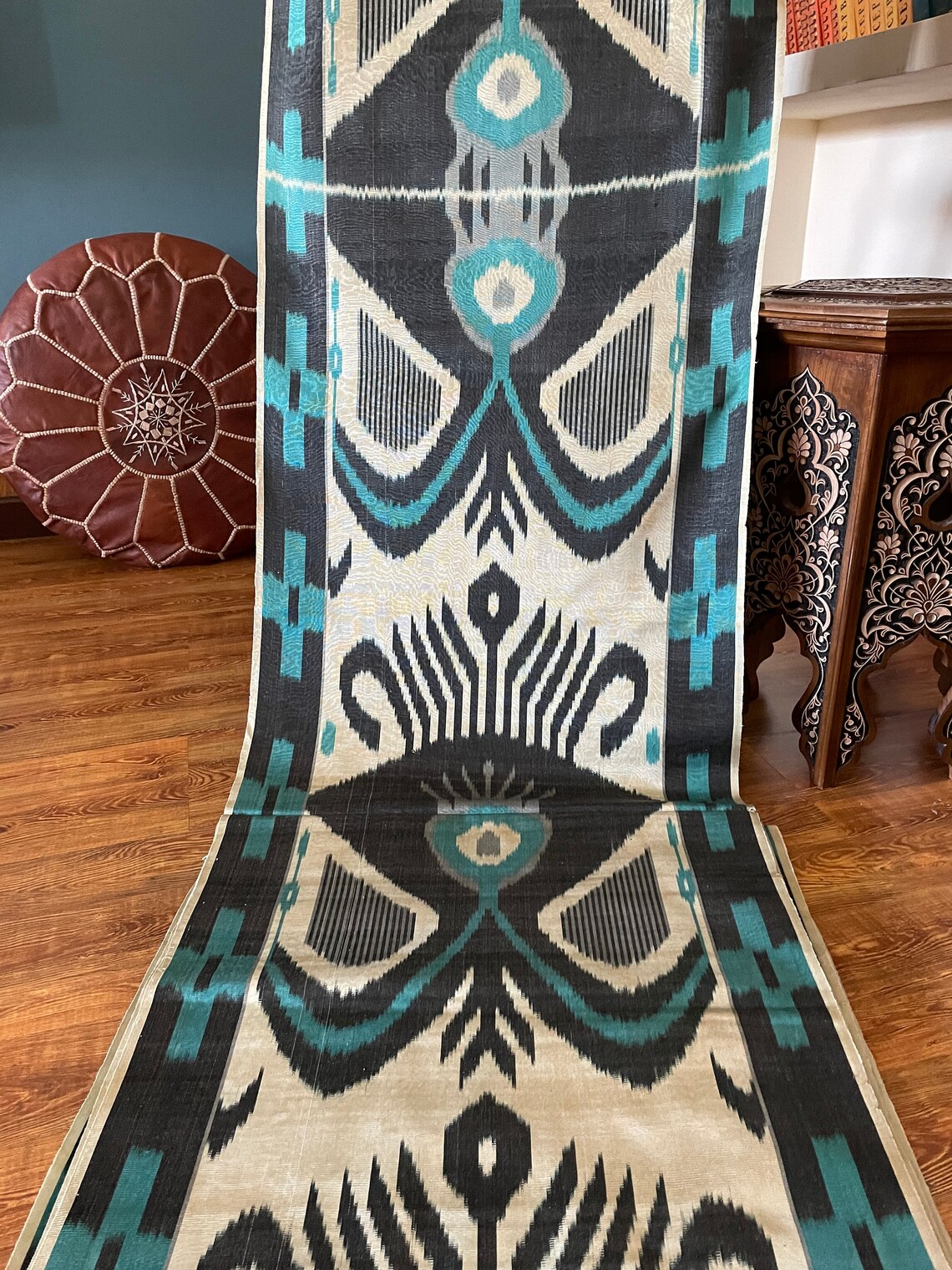 Blue Ikat Fabric Handloom Ikat Fabric Handwoven Ikat Fabric | Etsy