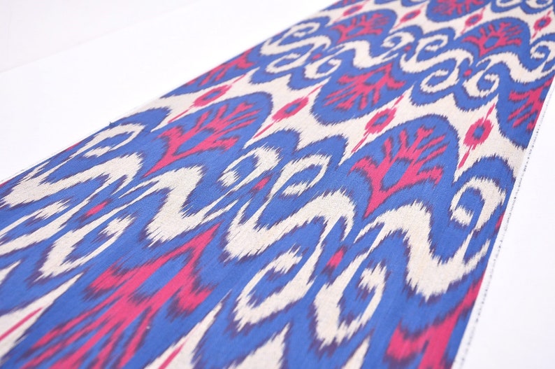 Dark Blue Ikat Fabric by the Yard Ikat Upholstery Fabric - Etsy