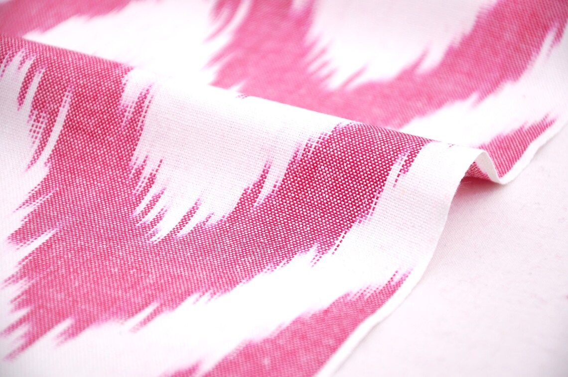 Pink Chevron Ikat Fabric Cotton Ikat Fabric by the Yard - Etsy