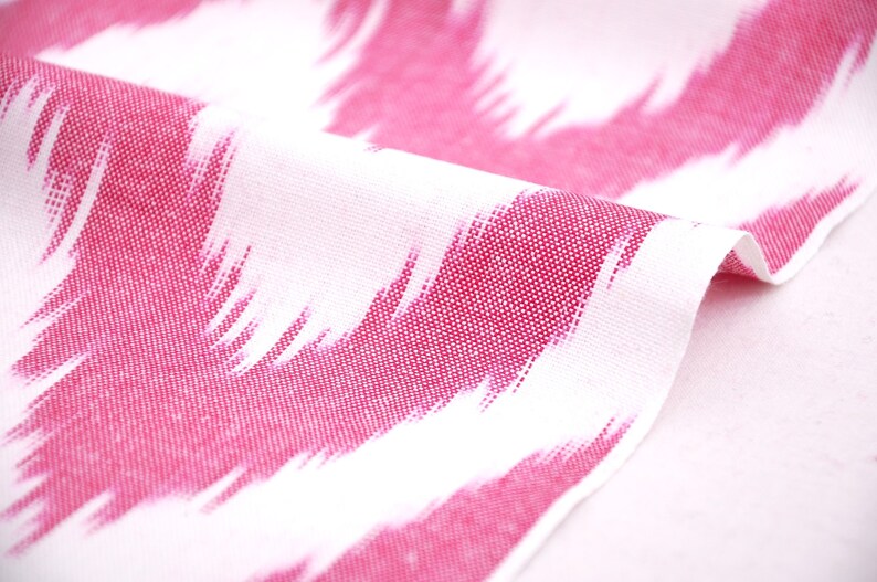 Pink Chevron Ikat Fabric Cotton Ikat Fabric by the Yard - Etsy