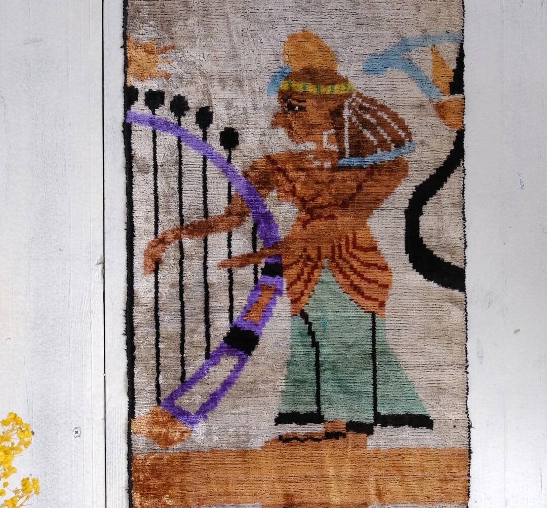 Greek Inspired Velvet Fabric Goddesses & Legends Pattern Handwoven Silk ...