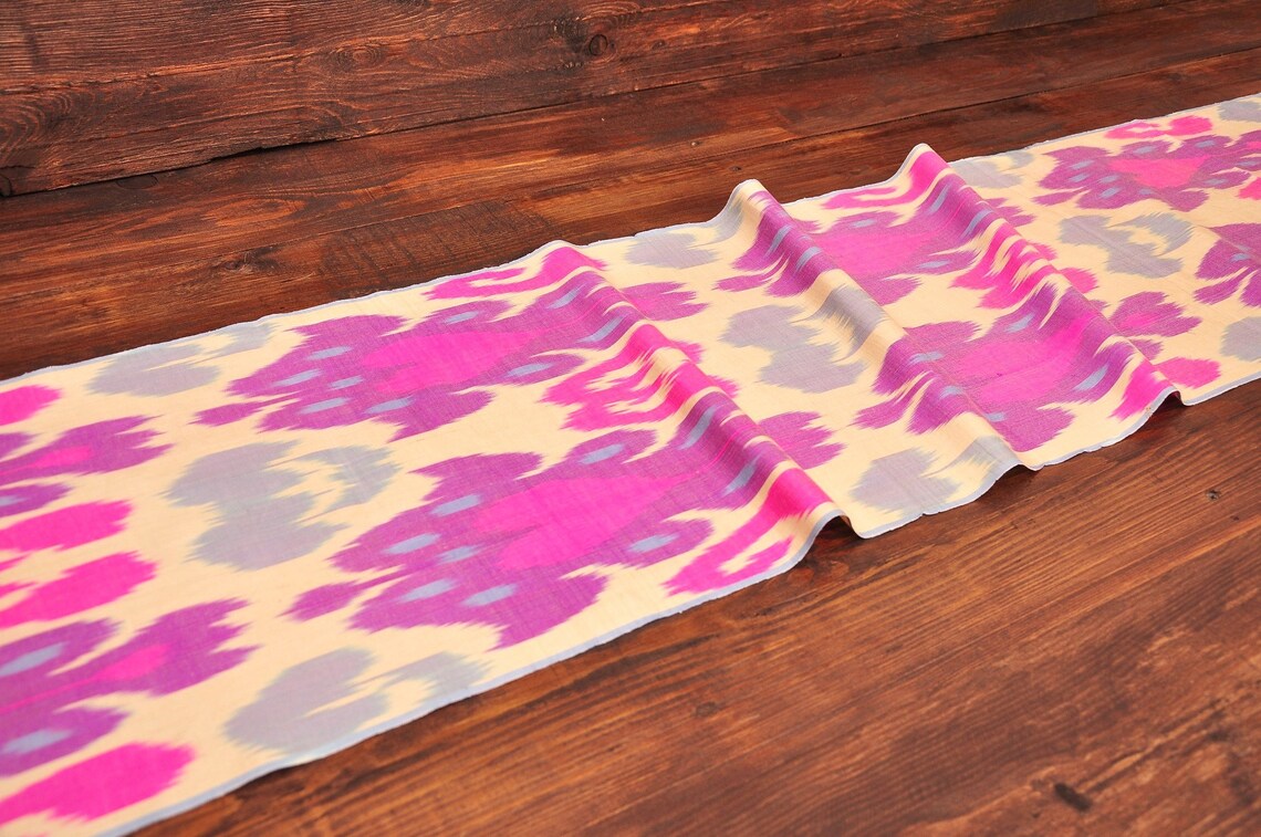 Pink Silk Upholstery Ikat Fabric by Metre Ikat Throw | Etsy