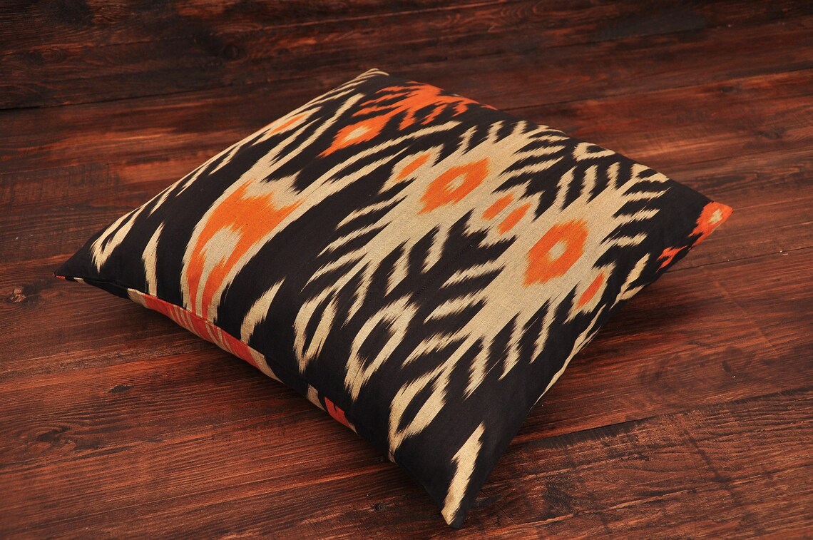 Handmade Ikat Pillow Cover, Cotton Throw Pillow, 20x20 Inch - Etsy