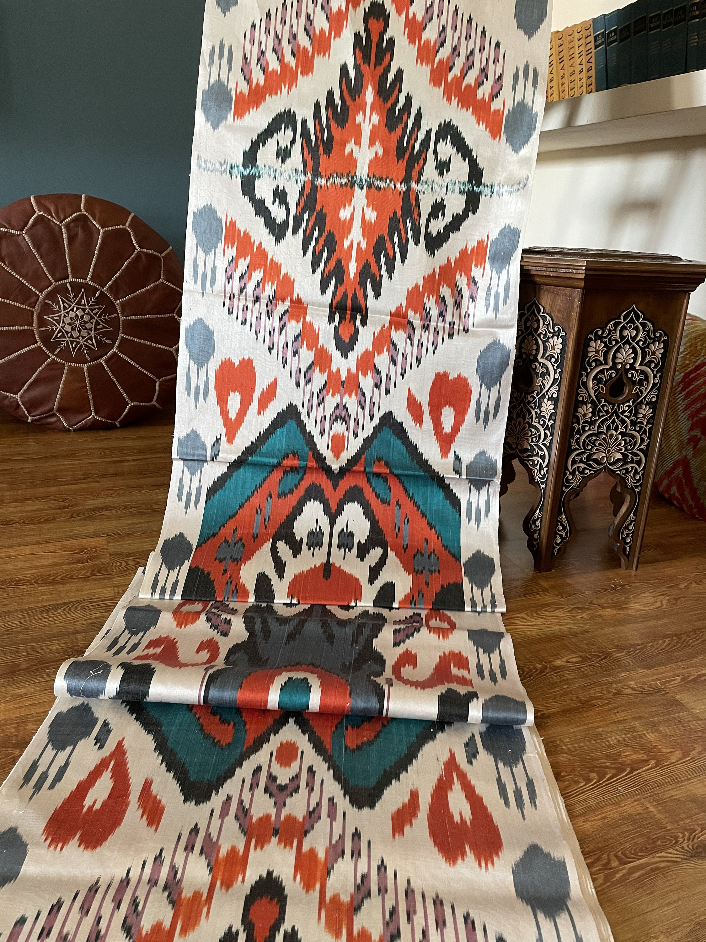 Handwoven Silk Cotton Ikat Fabric, Multicolor Upholstery, 20 Inches - Etsy