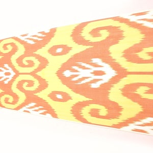 Yellow Cotton Ikat Fabric by the Yard, Ikat Upholstery Fabric, Yellow Ikat Fabric, Decorative ...