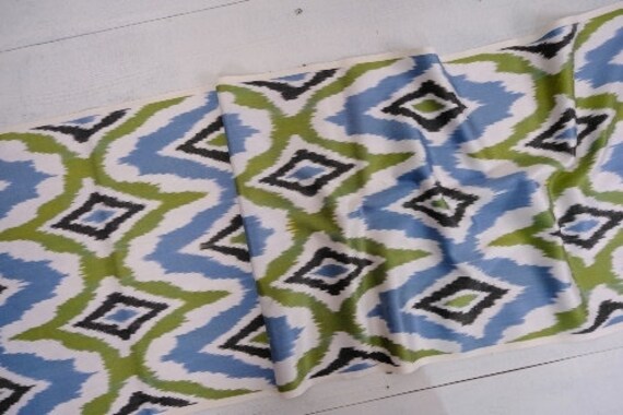Olive Green and Blue Ikat Fabric Blue Ikat Fabric Uk Delivery Ikat Fabric Upholstery Ikat Dress Fabric Ikat Fabric Classic Hues Fabric Etsy UK