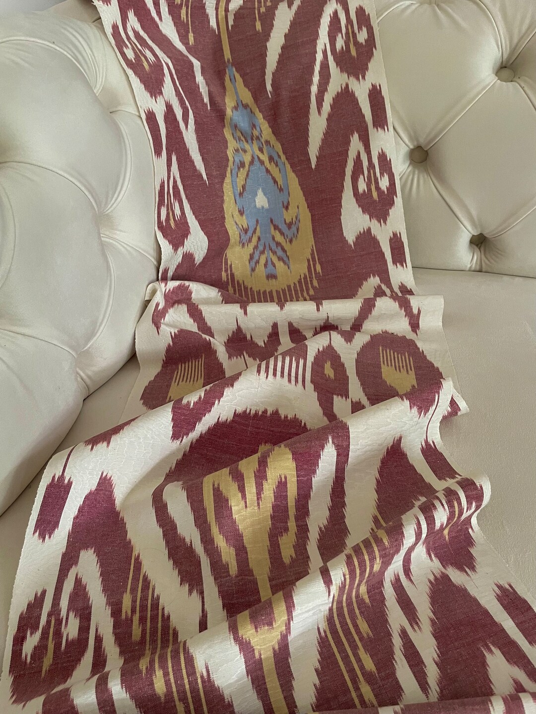 Ethnic Silk Ikat Fabric by Meters, Uzbek Silk Upholstery, Wholesale ...