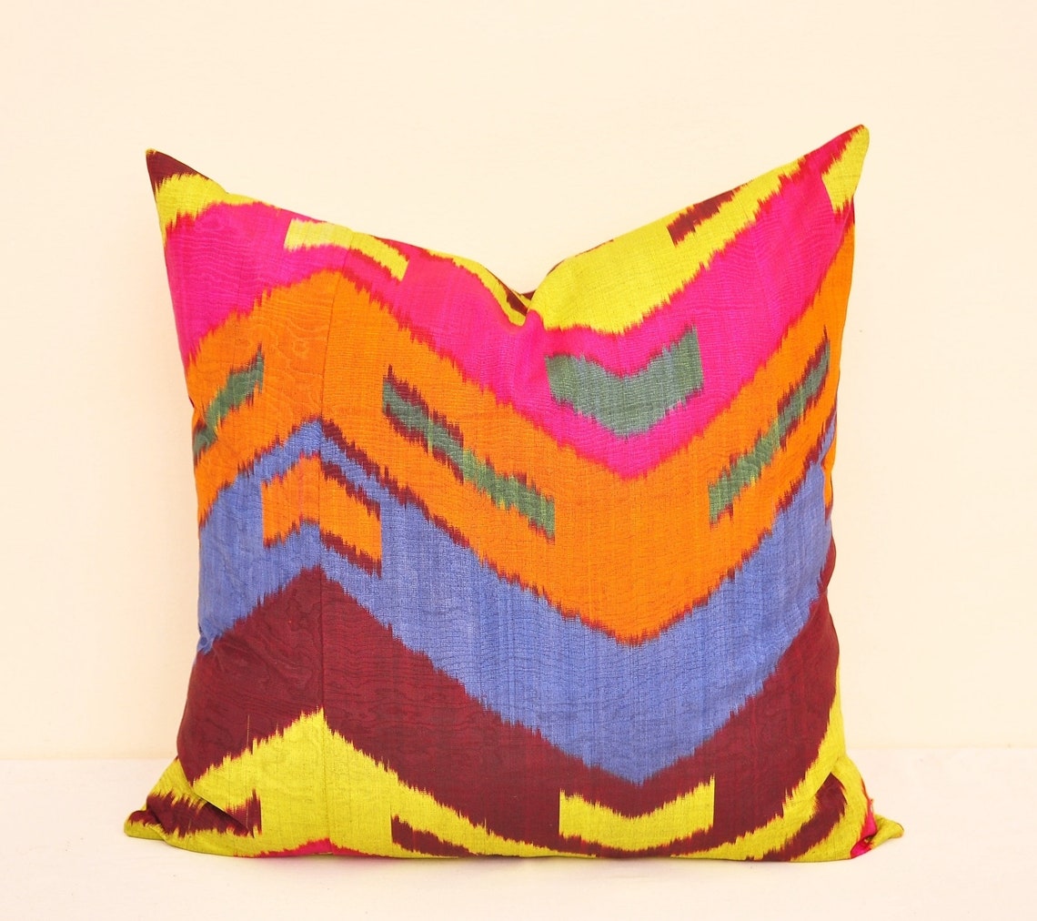 Colorful Ikat Pillow Ikat Cushion Accent Pillow Decorative - Etsy