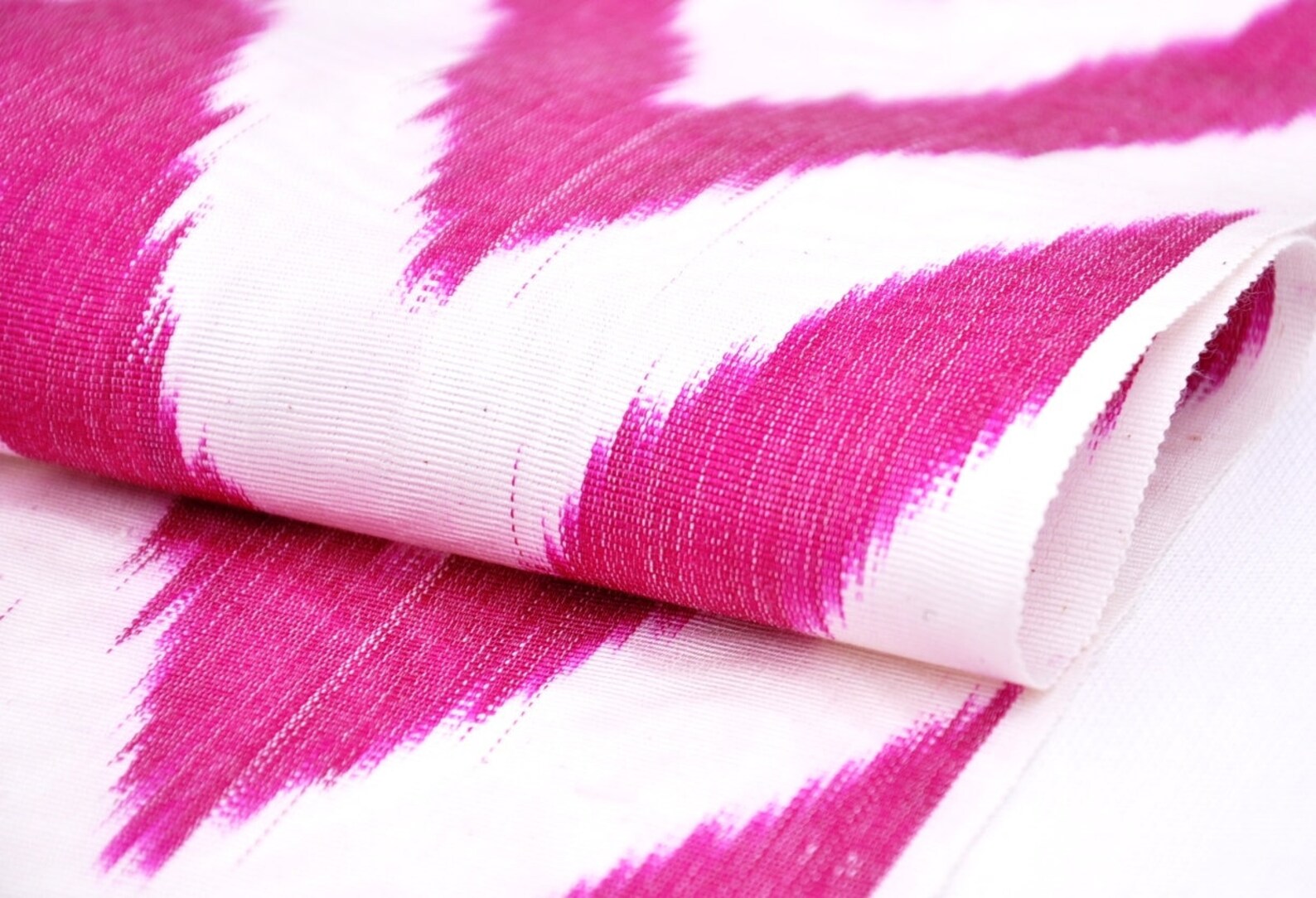 Hot Pink Chevron Ikat Fabric by the Yard Ikat Textiles Uzbek - Etsy