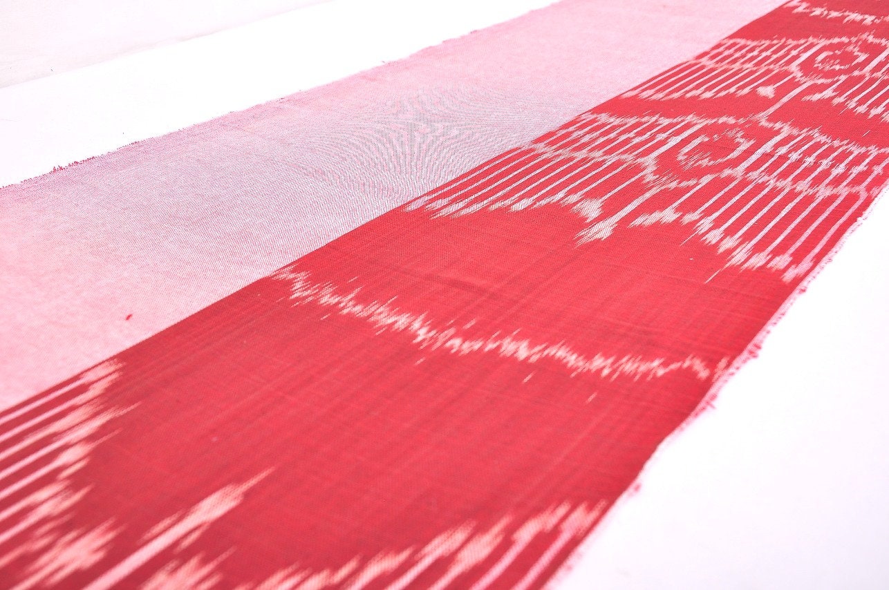 Red Ikat Fabric Linen Style Cotton Ikat Fabric Upholstery - Etsy