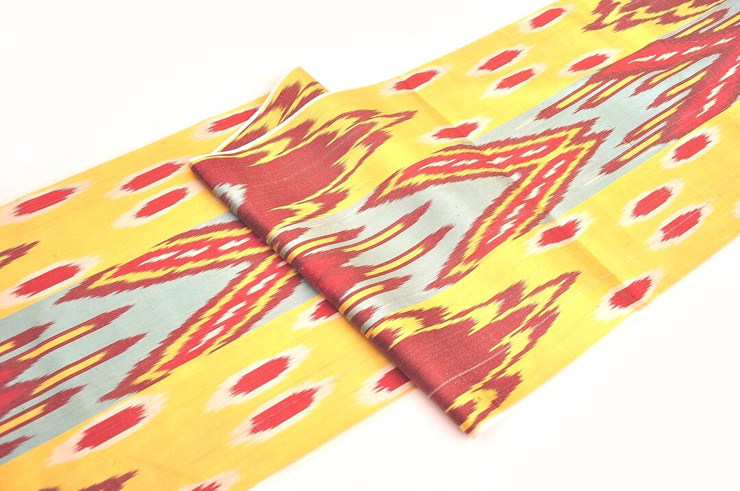 Multi Color Ikat Fabric by the Yard, Silk Ikat Fabric, Hand Woven ...