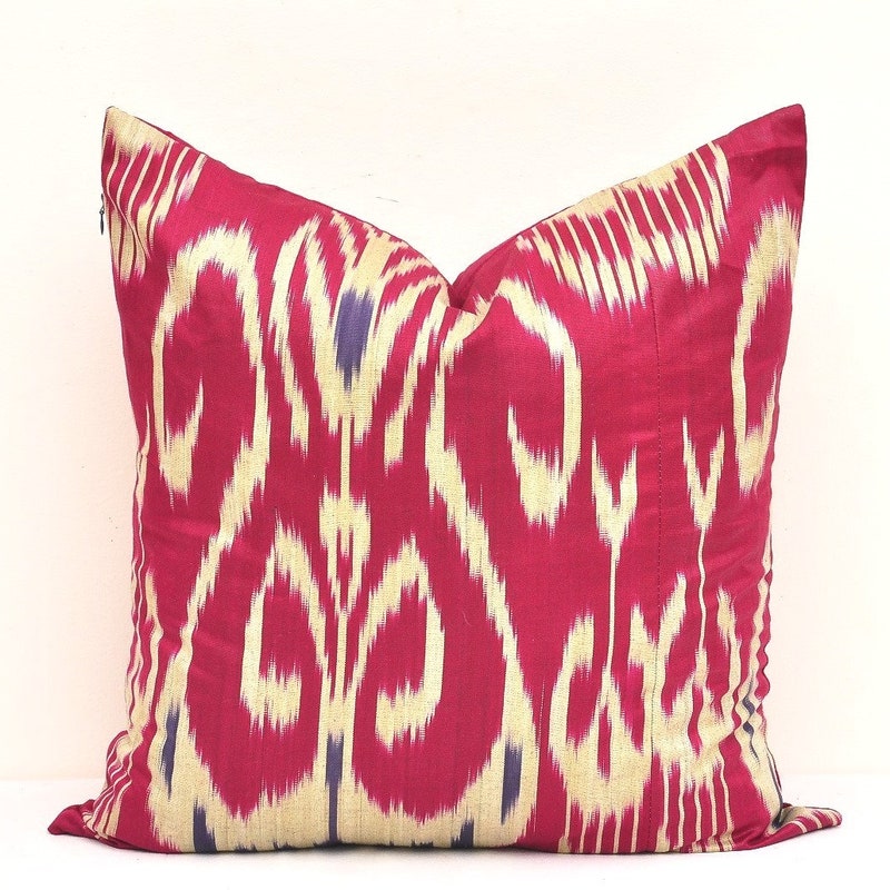 Red Ikat Pillow - Etsy