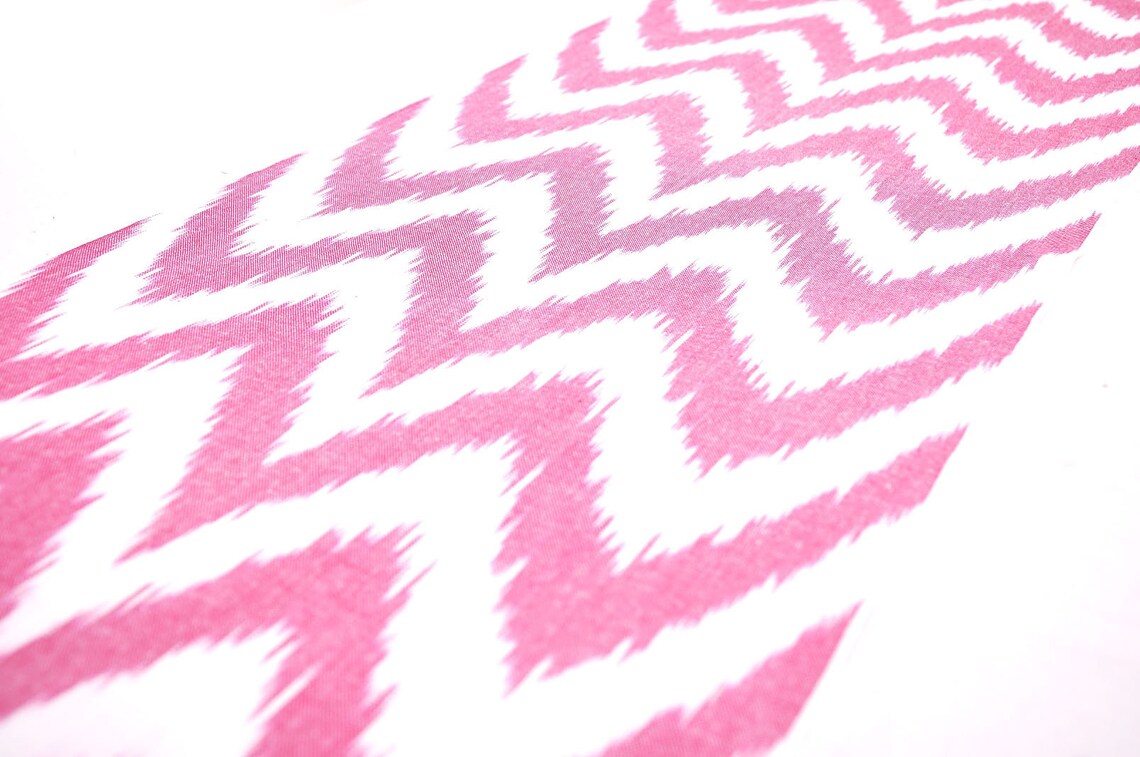 Pink Chevron Ikat Fabric Cotton Ikat Fabric by the Yard - Etsy