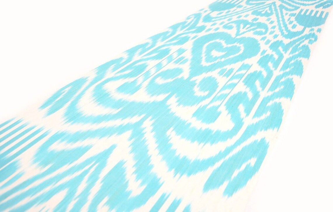 Aqua Ikat Fabric Cotton Ikat Fabric by the Yard Upholstery - Etsy