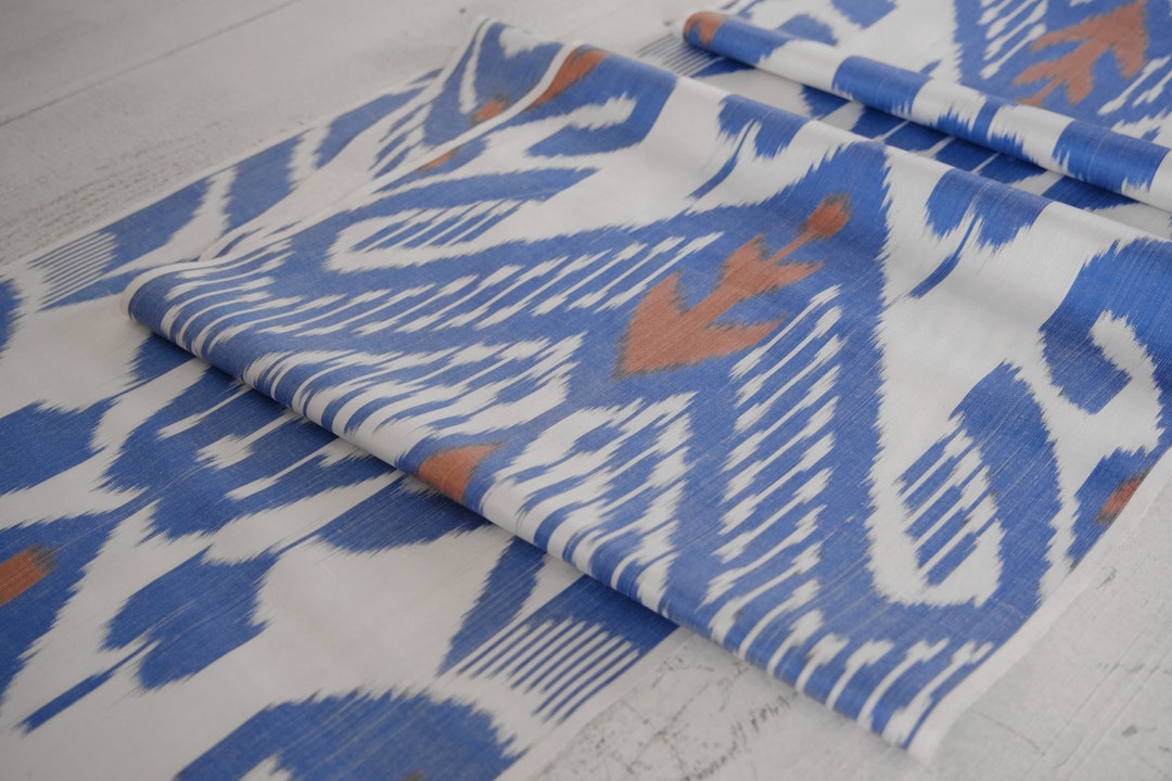 Blue Ikat Fabric, Ikat, Ikat Pattern, Blue Ikat Weaving, Ikat Material ...