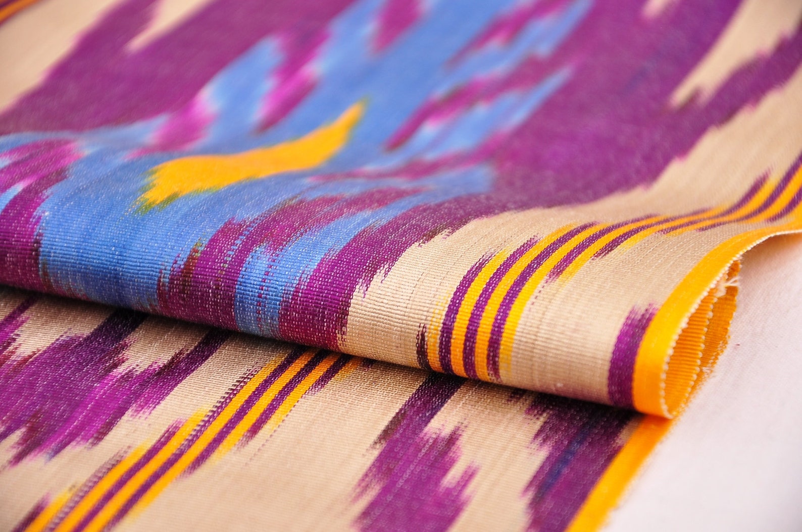 Purple ikat fabric by the yard ikat upholstery fabric high | Etsy