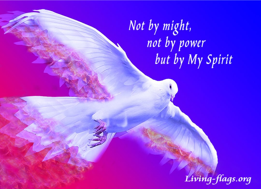 Not by Might or by Power, but by My Spirit - Silk Printed Worship Flags ...