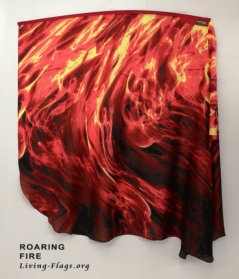 Roaring Fire Printed Habotai Silk Quill Wing Flags Wxl-quill - Etsy