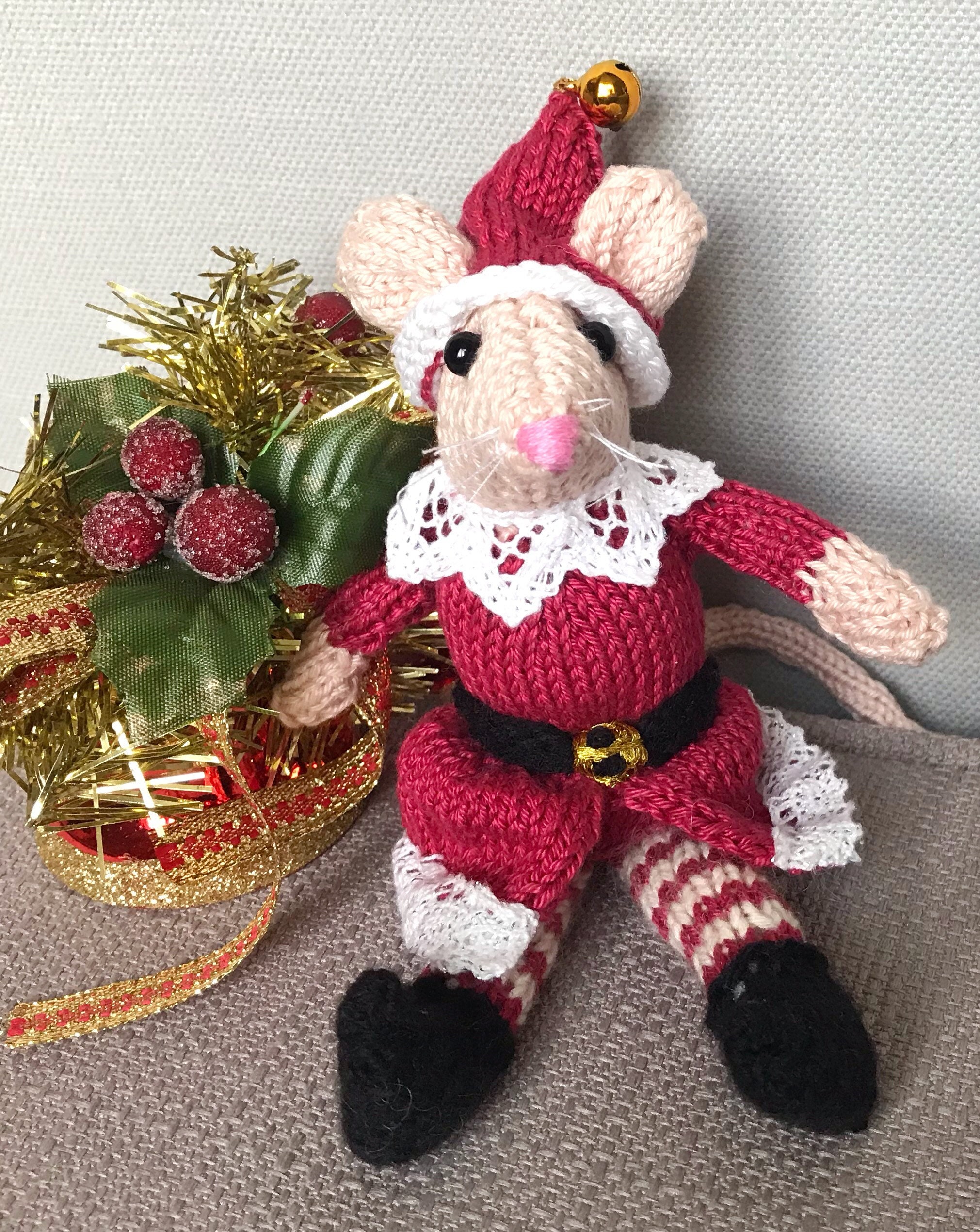 Mice & Xmas Elf Knitting Pattern KP02 18-20cm High DK/ 4 - Etsy UK