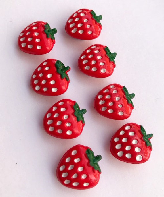 Set of 8 Strawberry Buttons Fun Novelty Childrens Babies | Etsy