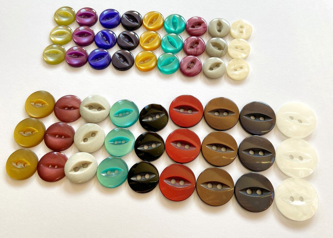 10 X Fish Eye Buttons Vintage Colours 11mm 20mm - Etsy